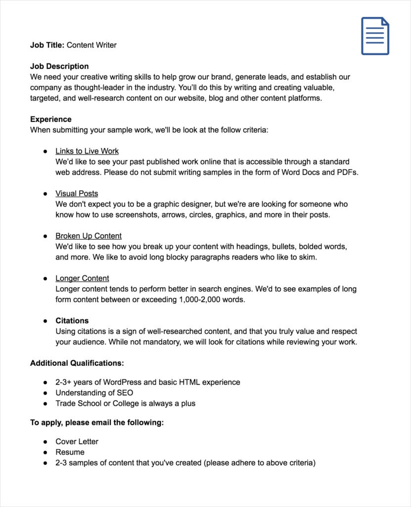 Hiring Tips for Content Roles [+Sample Job Description Templates ...